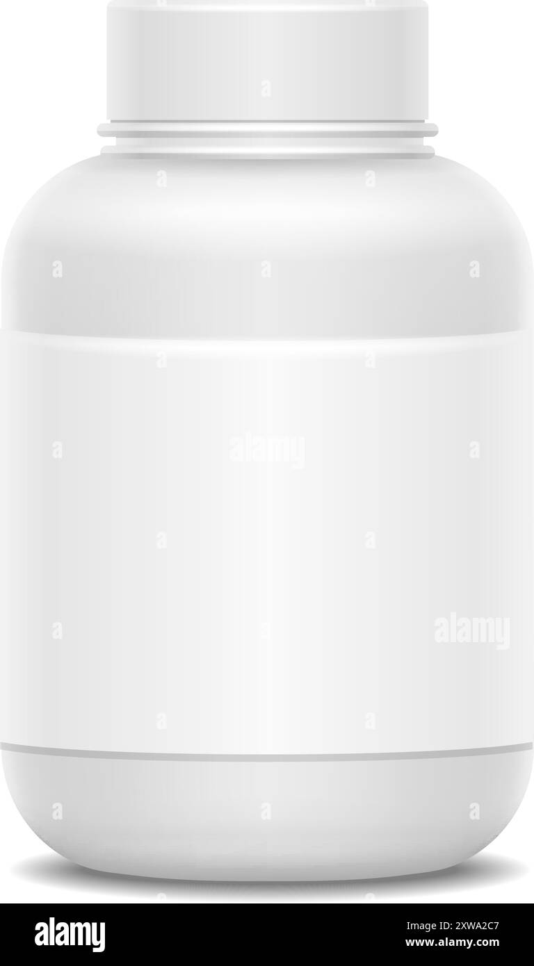 Medical bottle white mockup. Realistic drug container Stock Vector ...