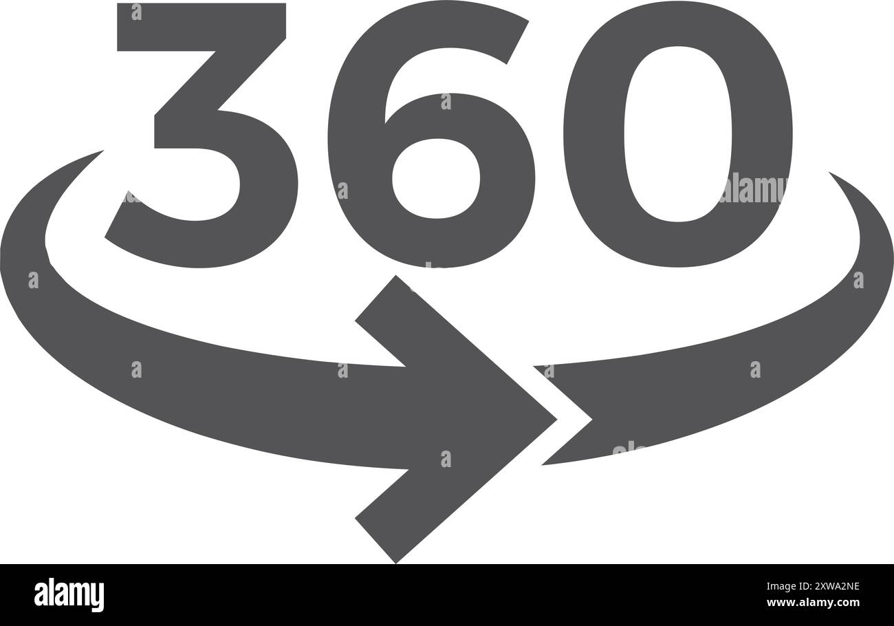 360 degrees black icon. Around video 3d camera Stock Vector Image & Art ...