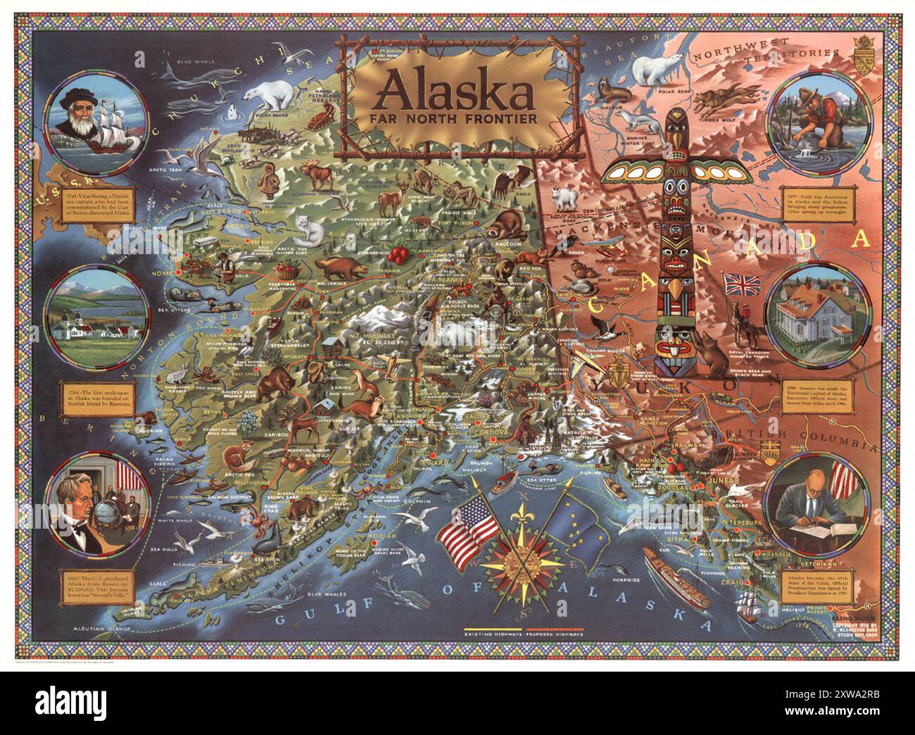 Pictorial map usa Cut Out Stock Images & Pictures - Alamy