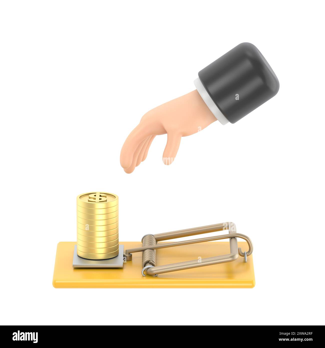 Cartoon Gesture Icon Mockup.Businessman hand try to pick money from ...