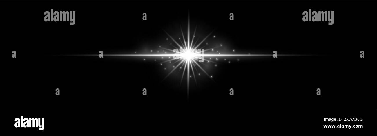 Ray beam light realistic effect. White glow Stock Vector Image & Art ...