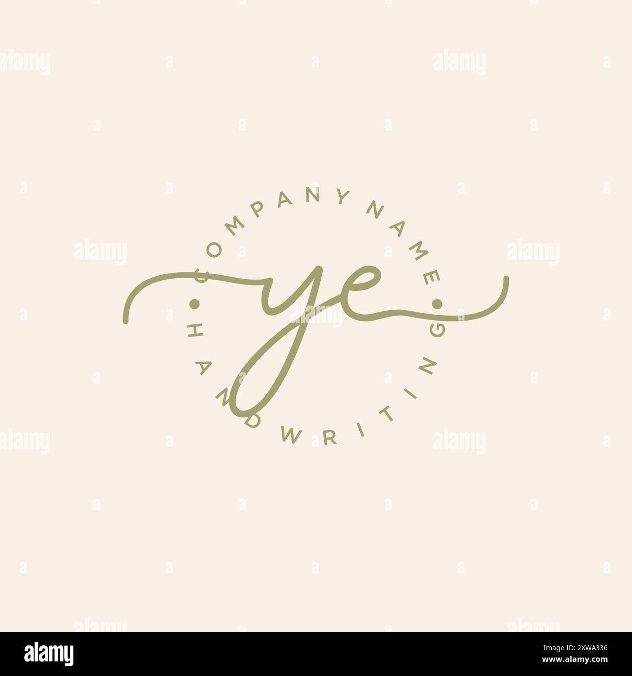 YE Initial Handwriting Logo Stock Vector Image & Art - Alamy