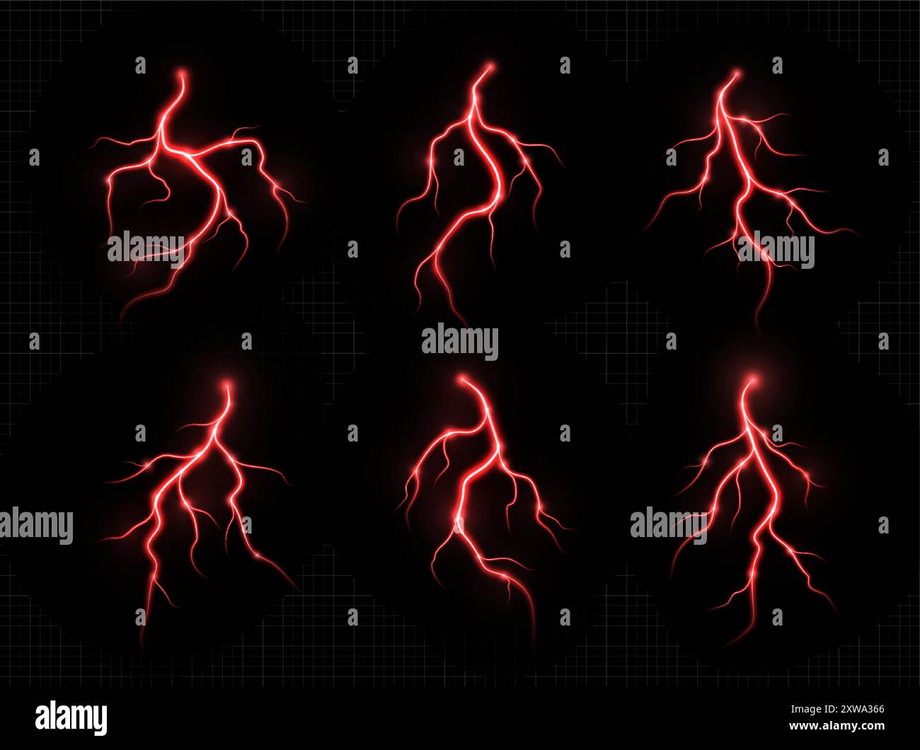 Thunderstorm lightning, thunderbolt strike, realistic electric zipper ...