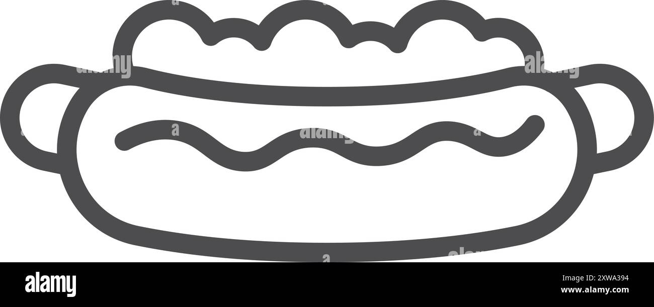 Hot dog line icon. Fast food symbol Stock Vector Image & Art - Alamy