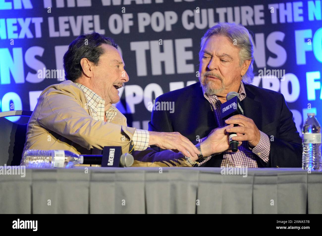 Peter Cullen, left, and Frank Welker are seen at the Comic-Con Fan Expo ...