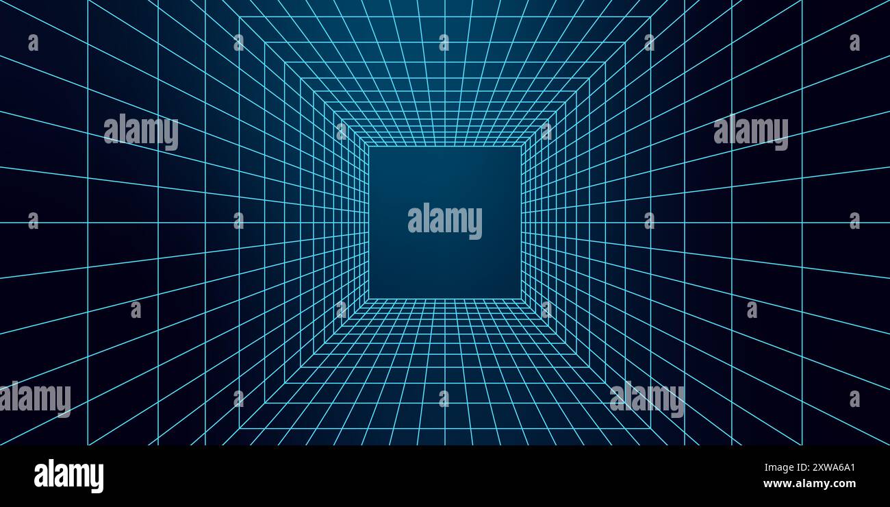 Retro grid tunnel geometry Stock Vector Images - Alamy