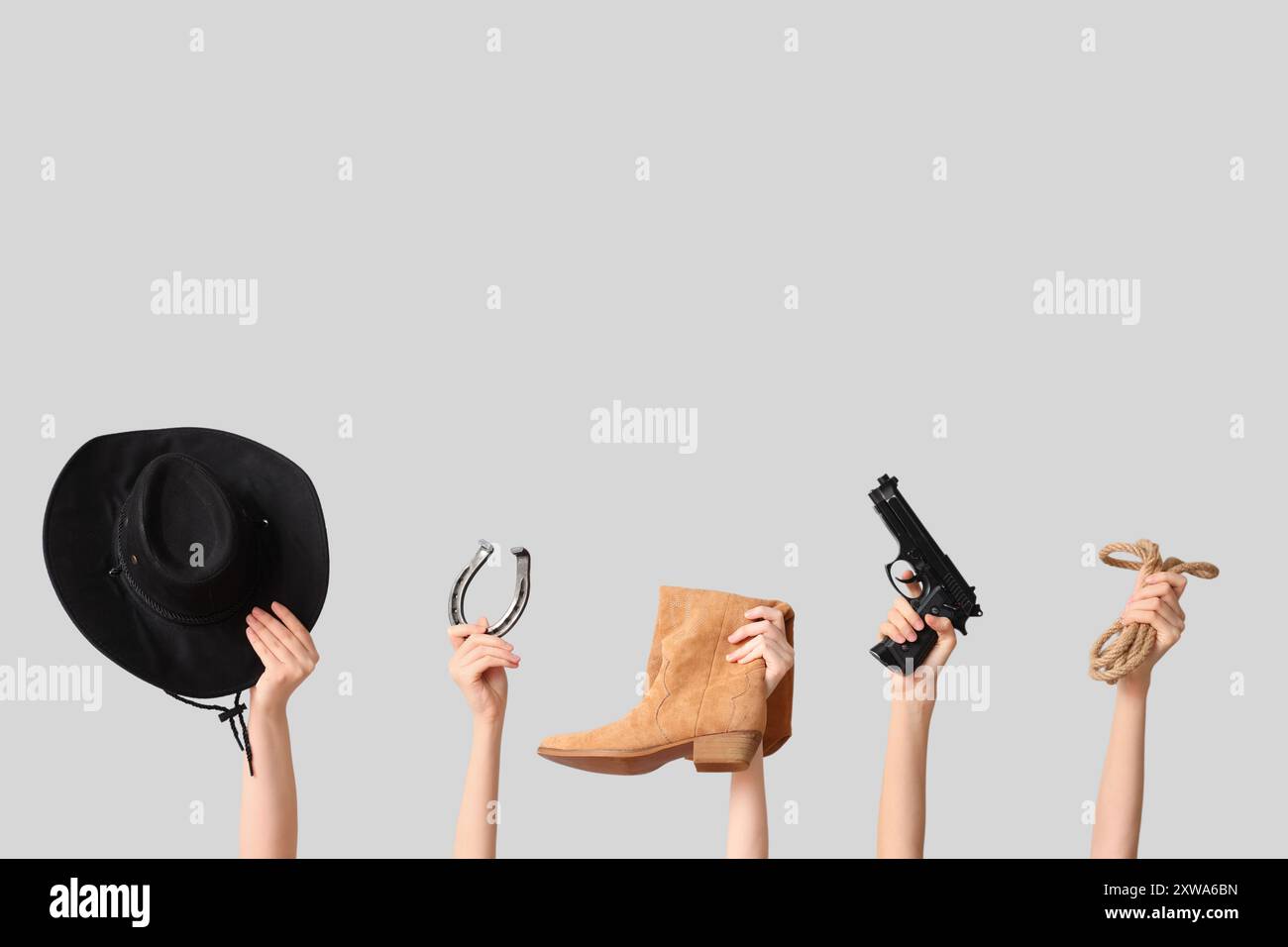 Female hands cowboy accessories hi-res stock photography and images - Alamy