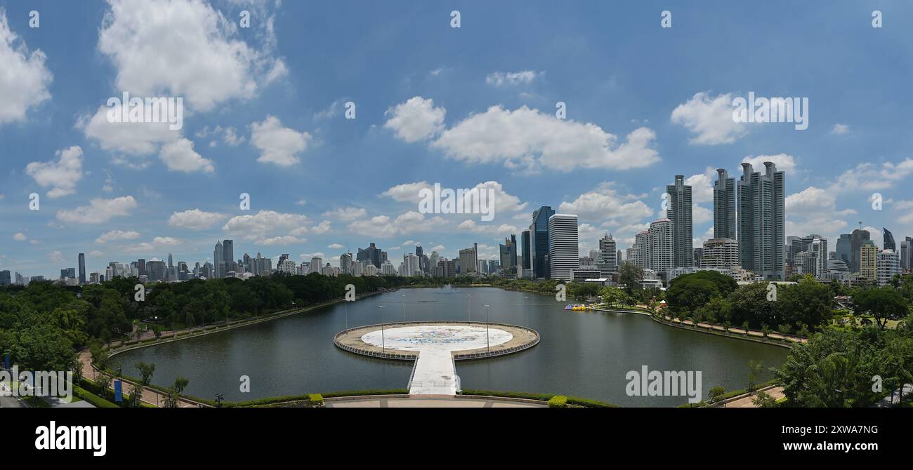 Panorama of Benjakitti Park & Lake Ratchada from Queen Sirikit ...