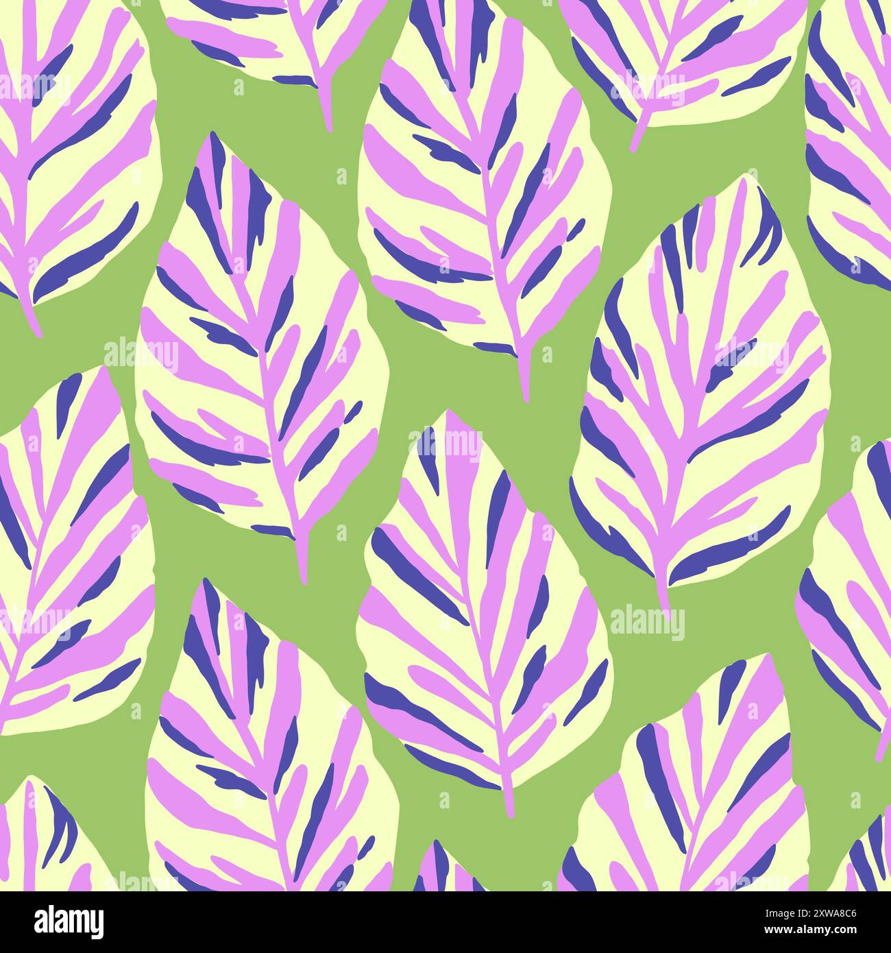 Ornamental pattern with stylized ornate leaf elements. Vector ...