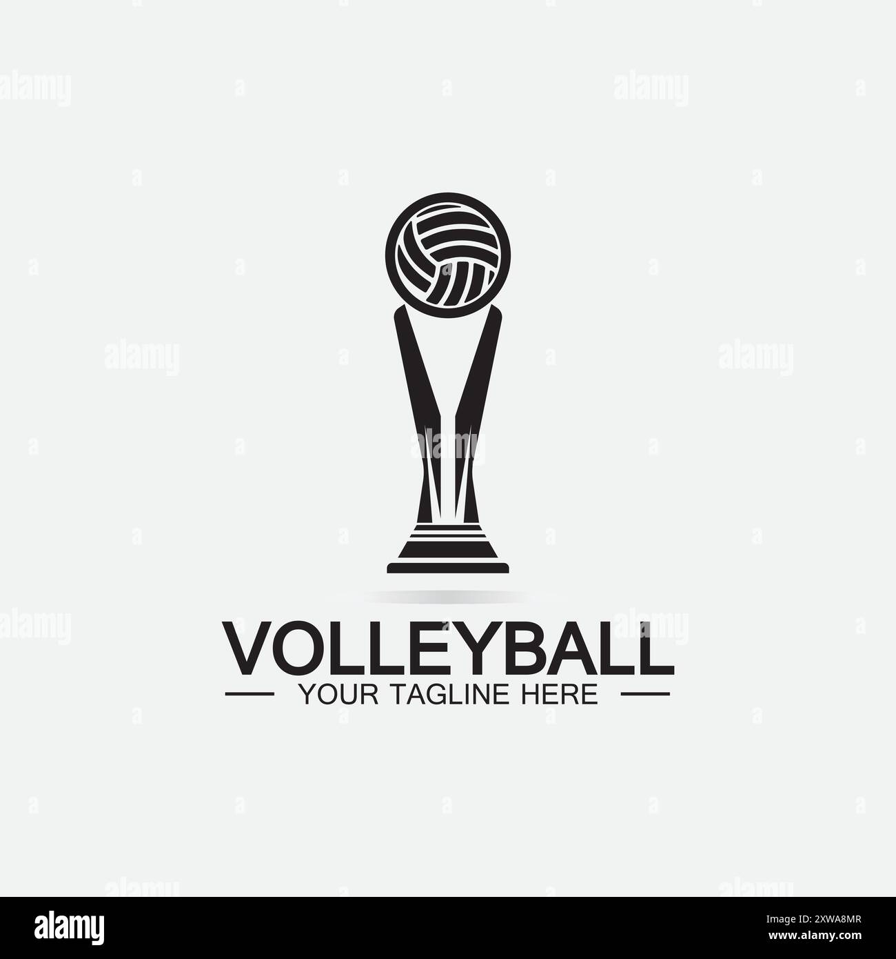 Winner Volleyball Championship Trophy Logo Design vector icon template ...