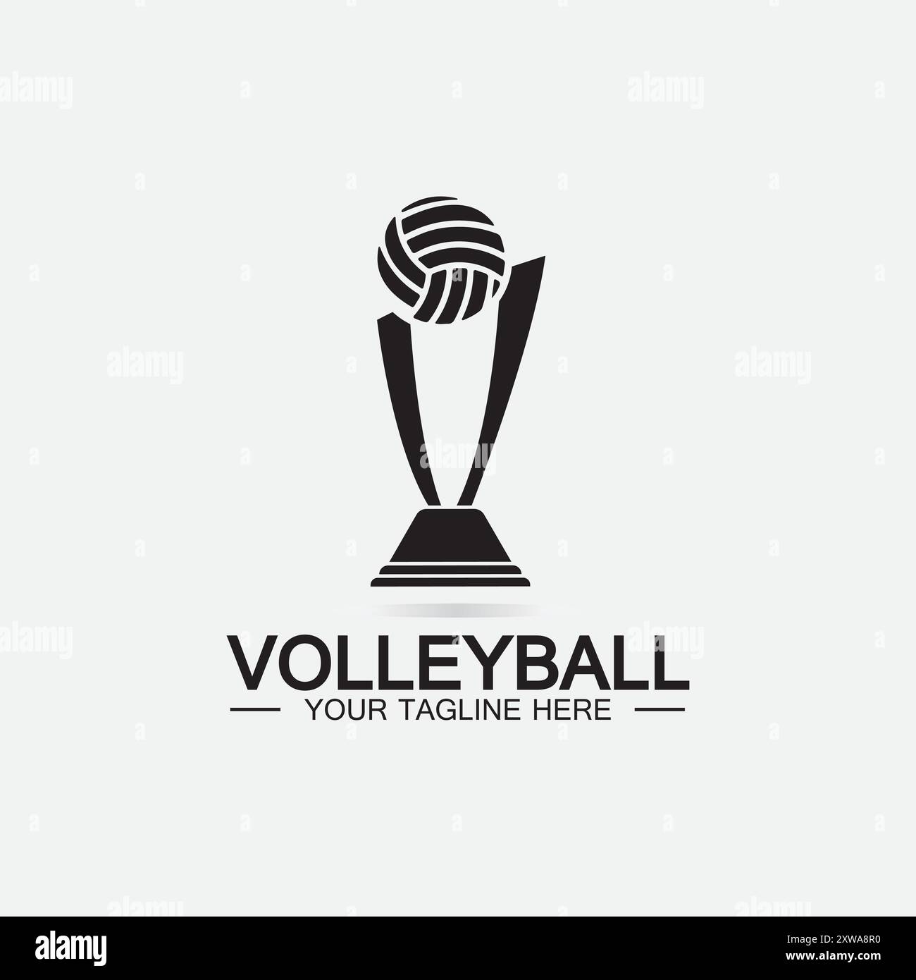Winner Volleyball Championship Trophy Logo Design vector icon template ...