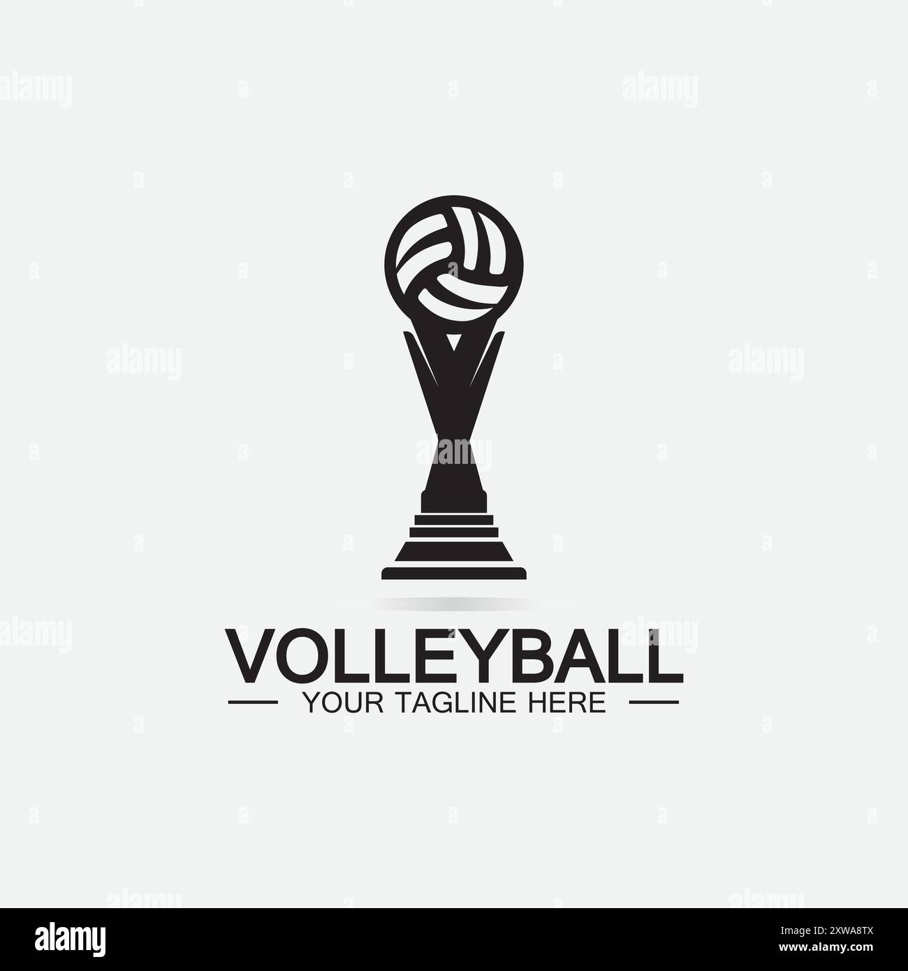 Winner Volleyball Championship Trophy Logo Design vector icon template ...