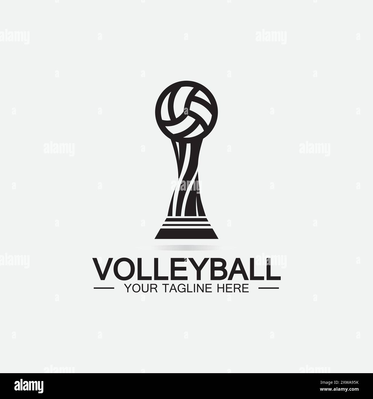 Winner Volleyball Championship Trophy Logo Design vector icon template ...