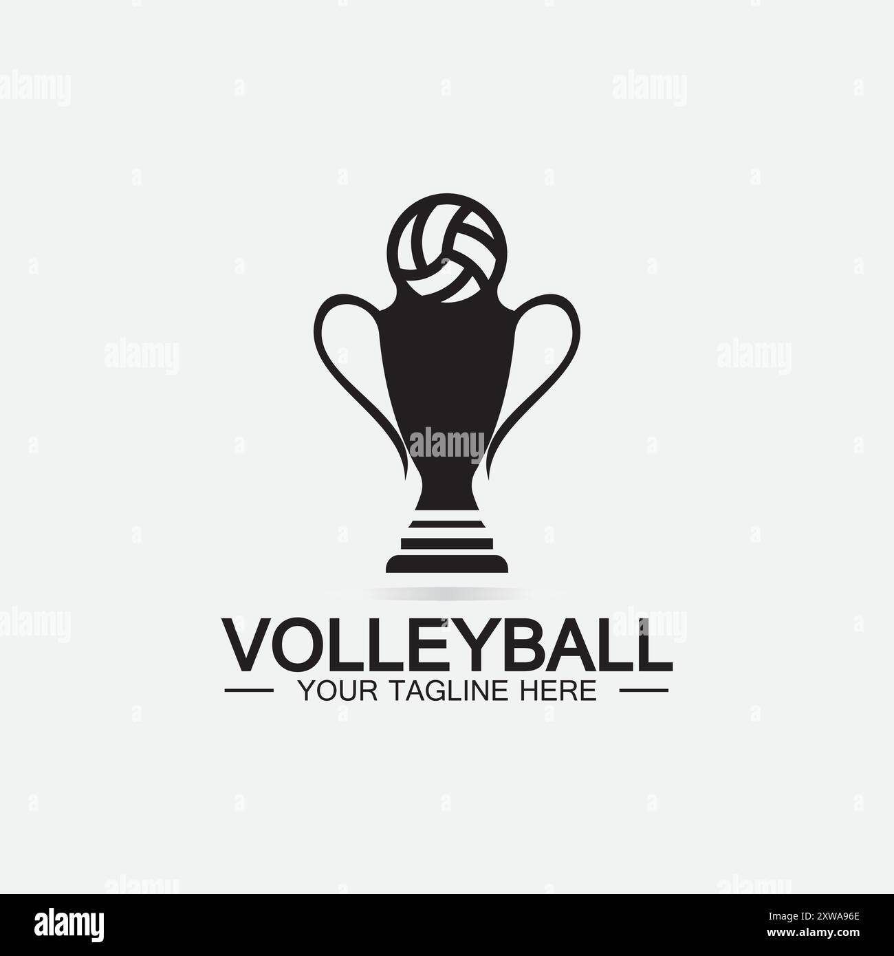 Winner Volleyball Championship Trophy Logo Design vector icon template ...