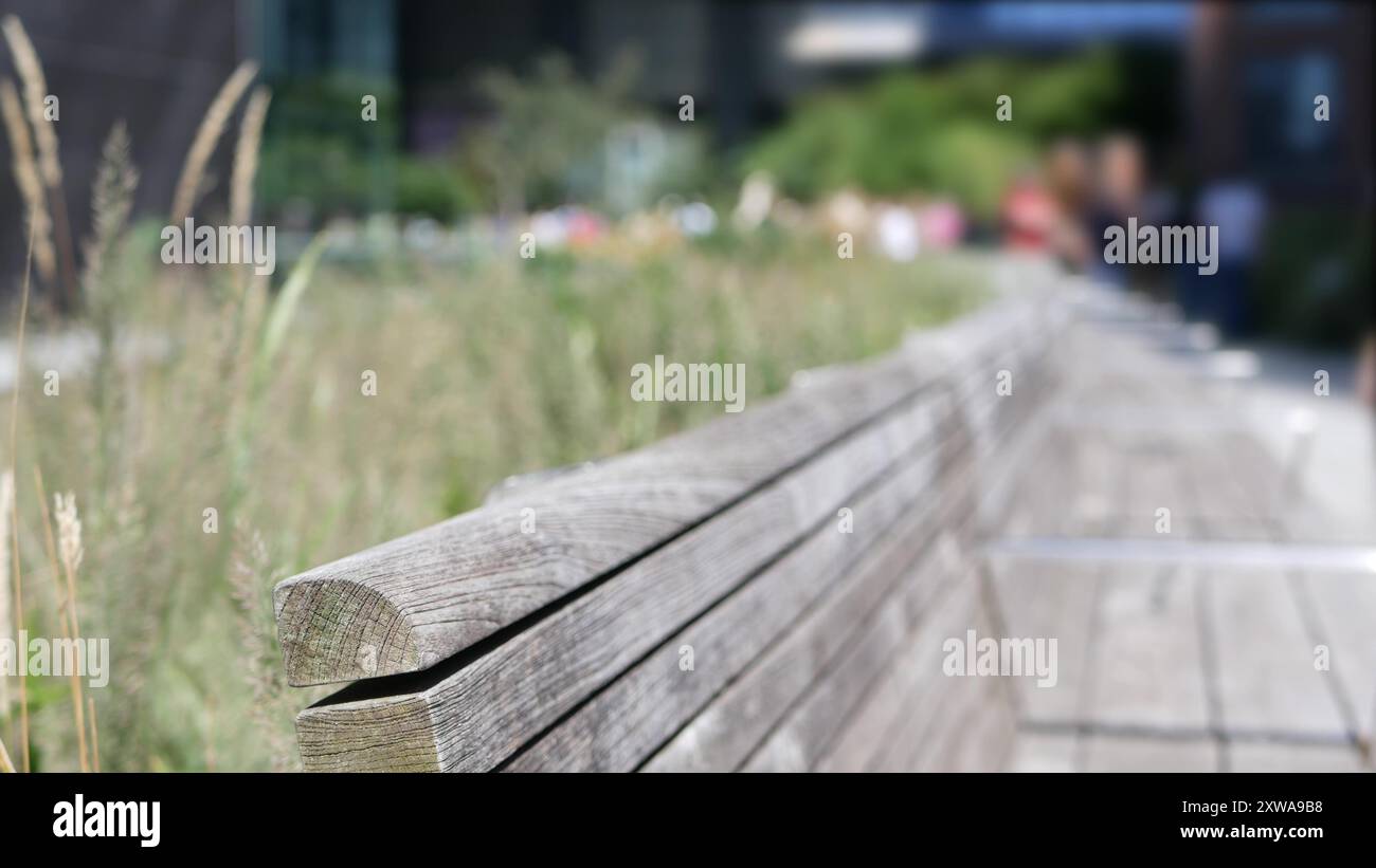 New York City High Line elevated greenway, Manhattan Midtown, USA ...