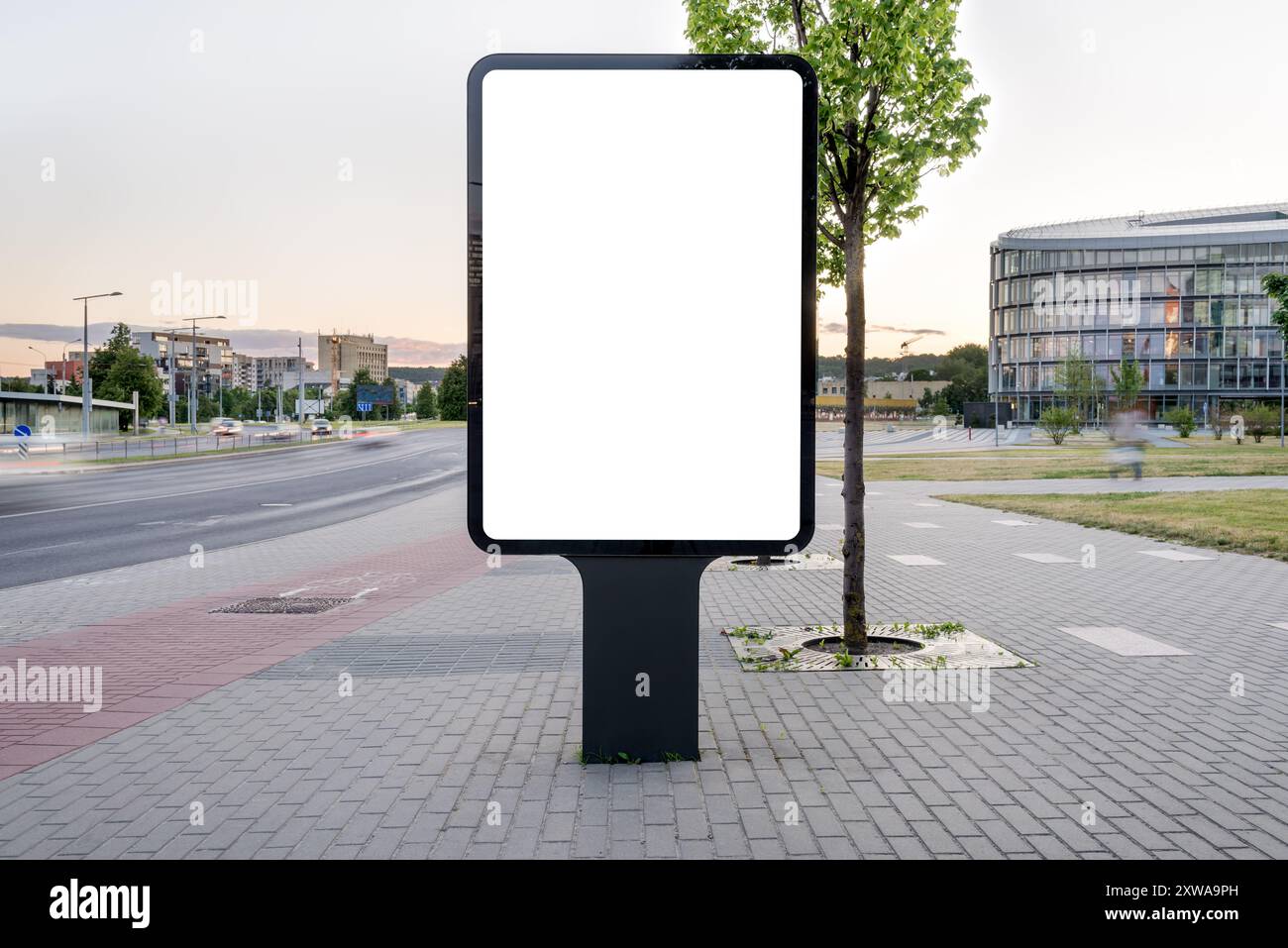 Blank Outdoor Poster Billboard Mockup On The Empty City Street ...