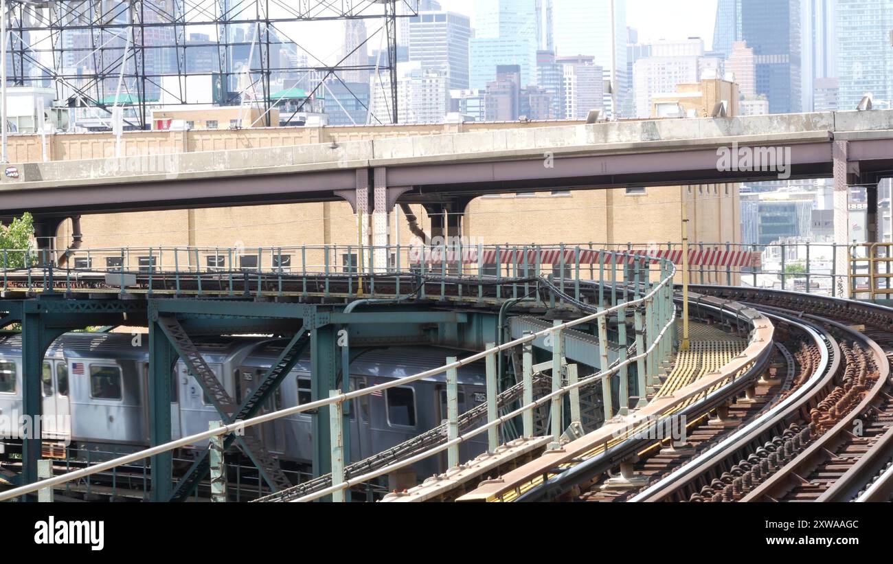 New York subway station. Metro train on metropolitan platform. United ...