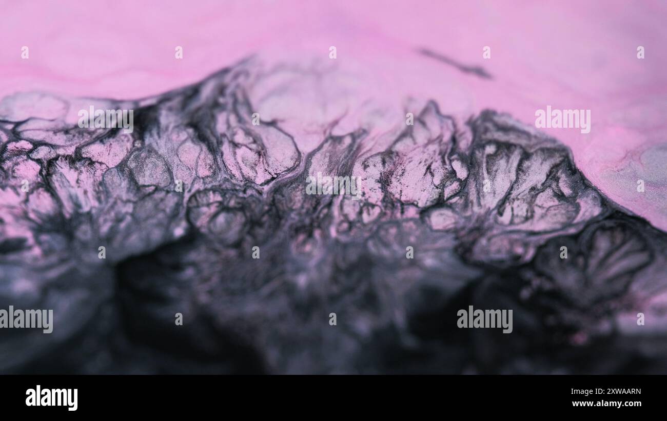 Sparkling liquid. Ink wave. Defocused glitter texture. Shining pink ...