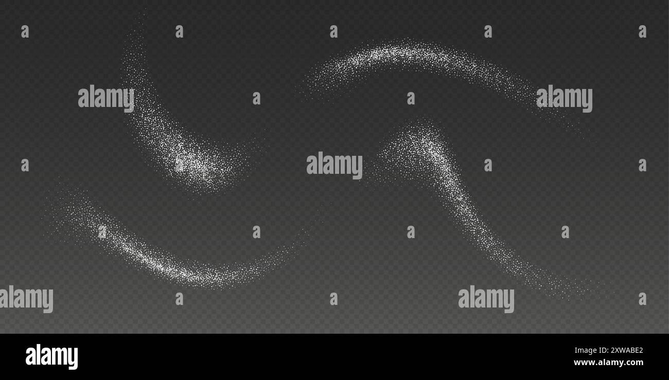 Falling sugar powder, flying salt. White crystals Stock Vector Image ...