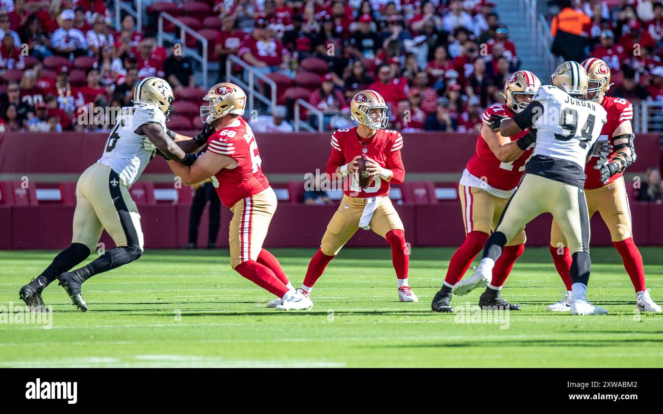 August 18 2024 Santa Clara CA U.S.A San Francisco quarterback Brock ...