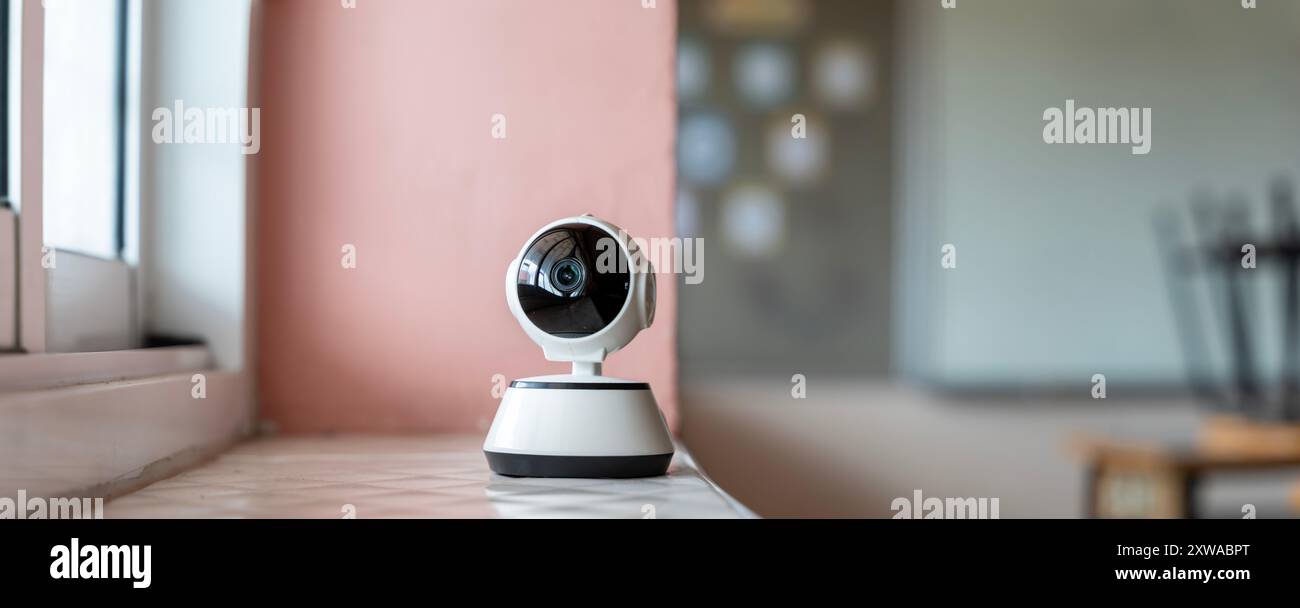 Ceiling mounted ed surveillance camera. A classroom with a camera ...