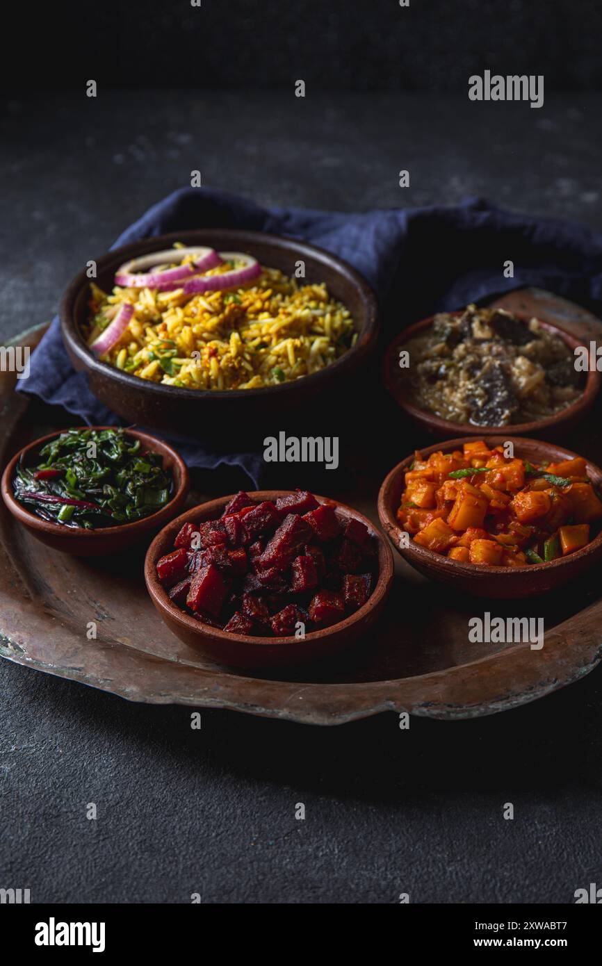 An assortment of vibrant, flavorful vegetarian Pakistani and Indian ...