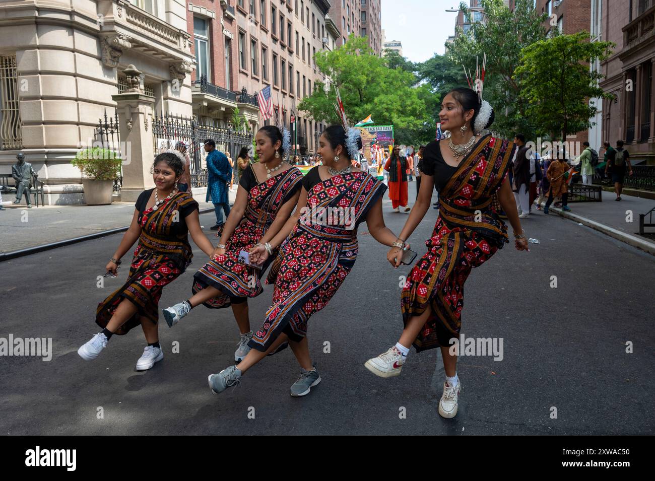 New York, United States. 18th Aug, 2024. Participants dance at the 42nd ...