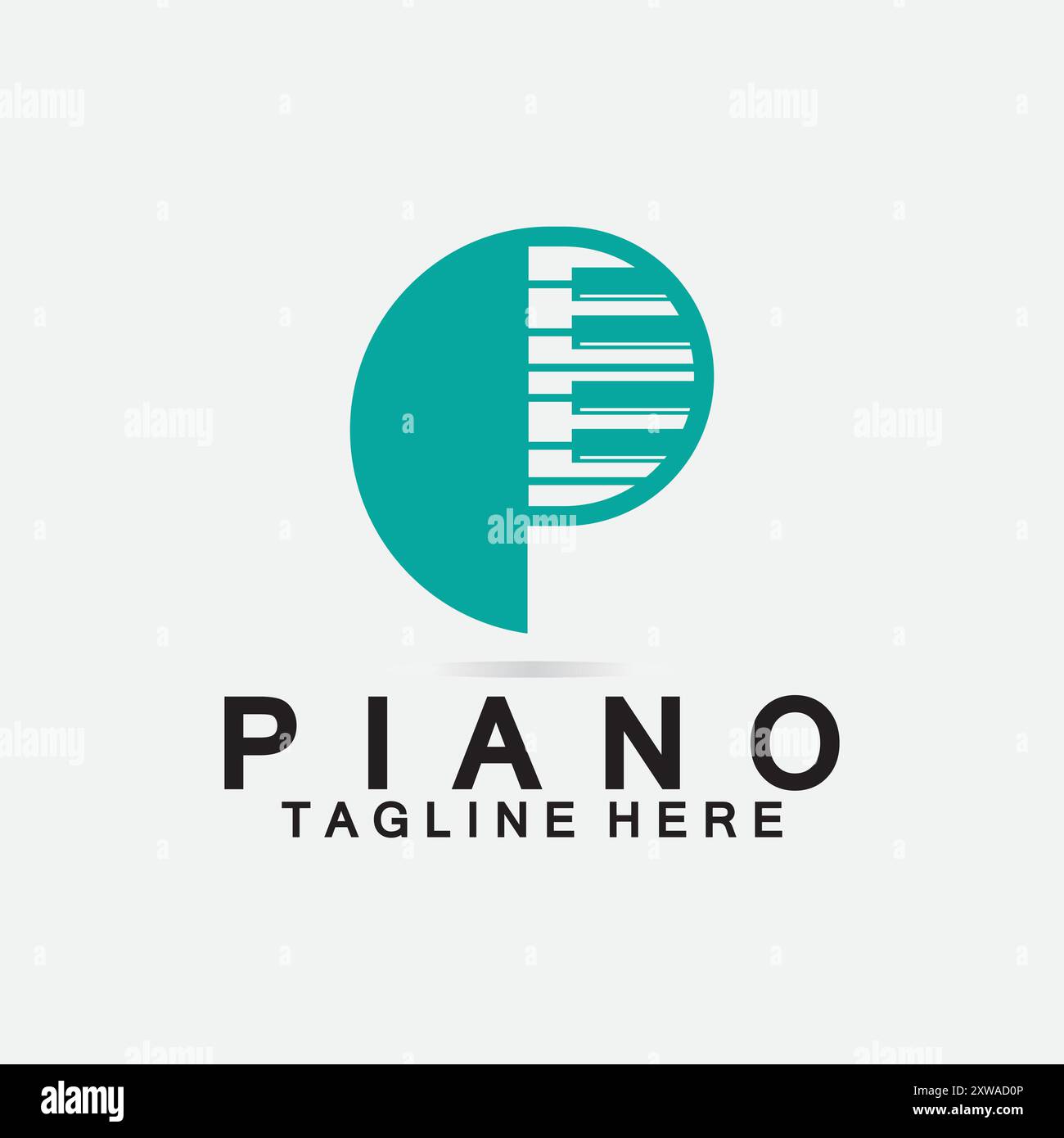 Letter P piano logo. Creative design letter P Combination with Keyboard ...
