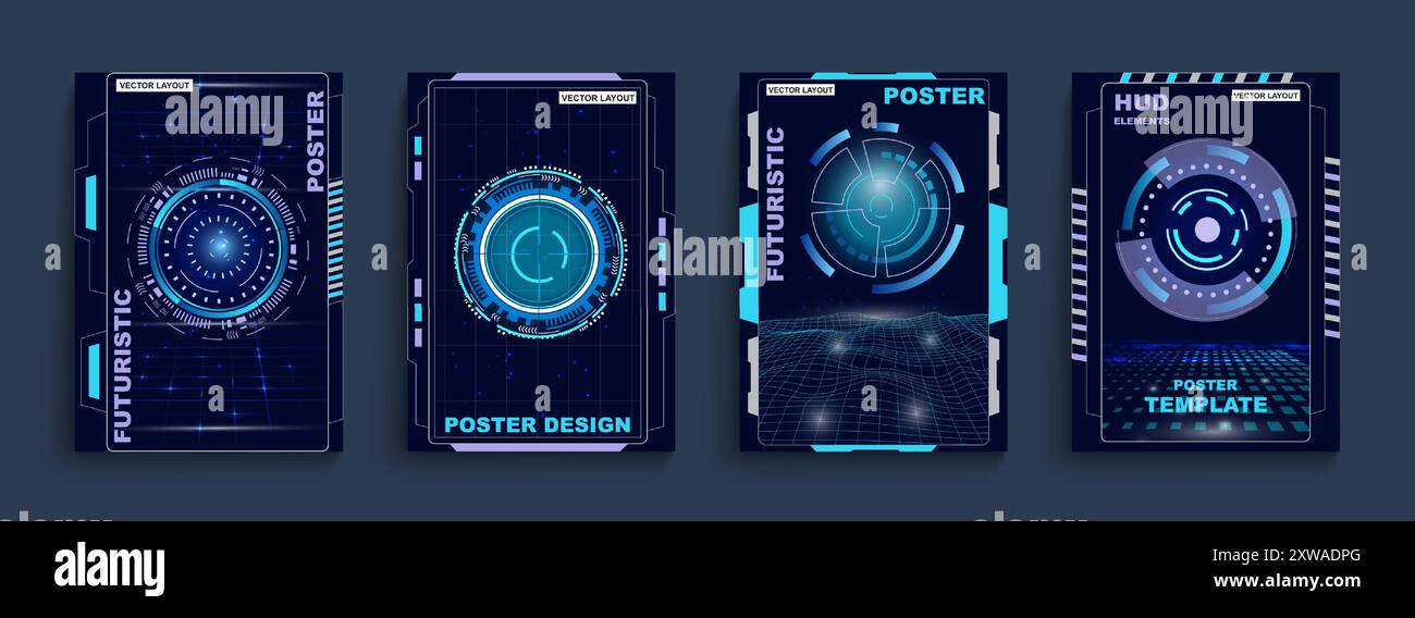 Grunge poster. Digital viewfinder. Space stars. HUD frame. Game aiming ...