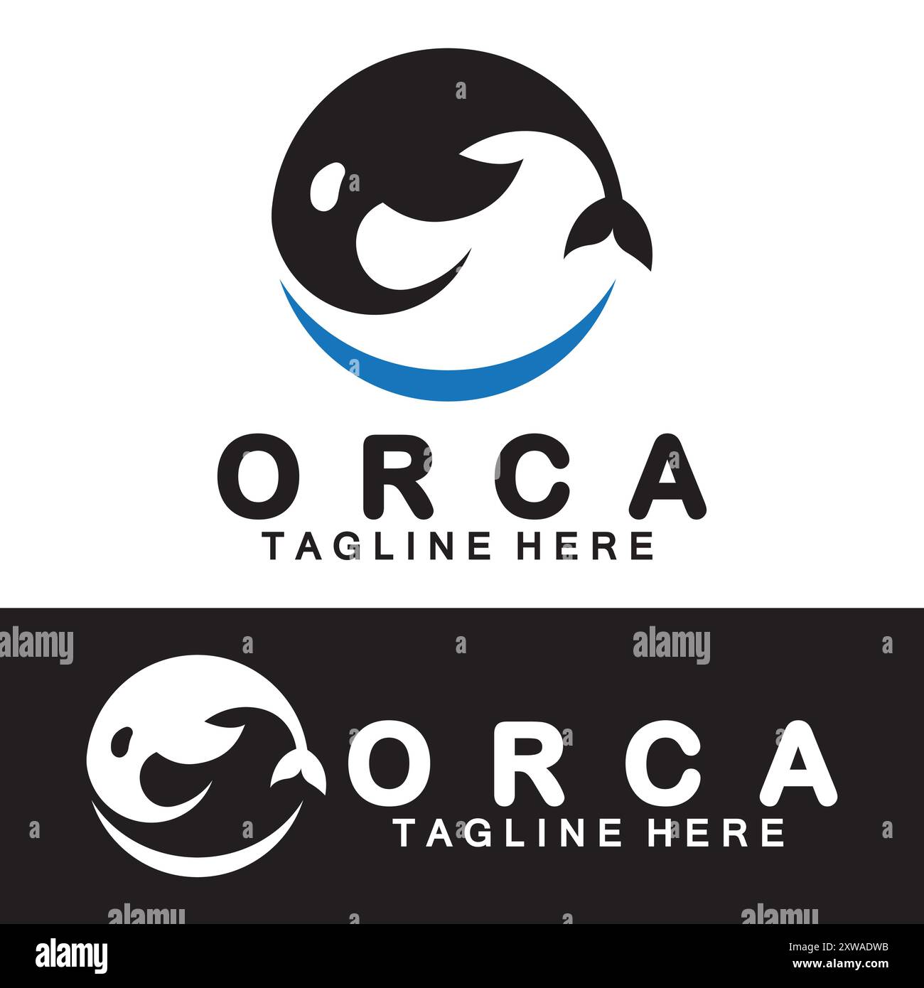 Killer whale Orca logo design vector illustration Stock Vector Image ...