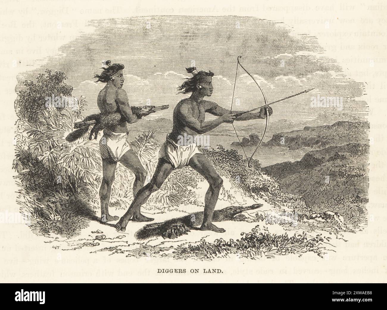 Cholvon hunters of San Francisco Bay, 19th century. Both wear topknots ...