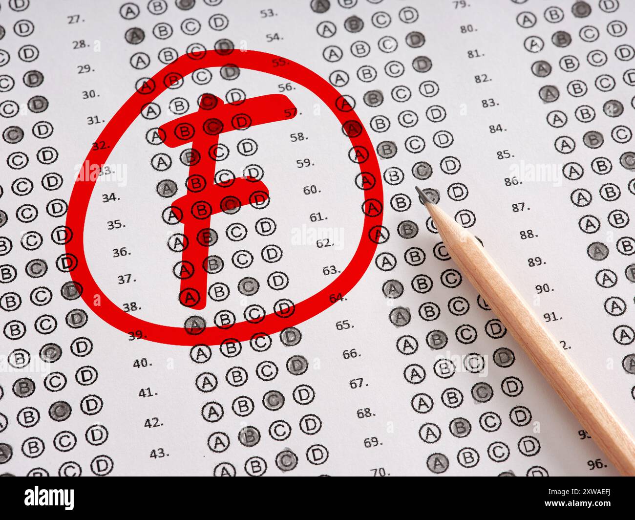 Answer sheet with pencil hi-res stock photography and images - Alamy