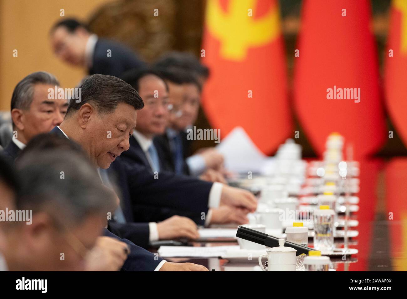 Chinese President Xi Jinping attends a meeting with Vietnam's President ...
