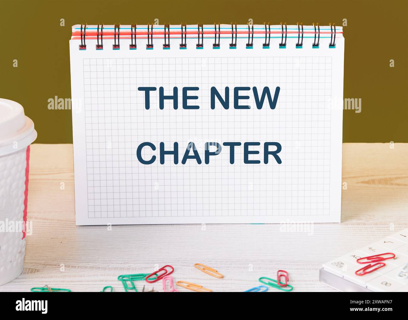 Conceptual the new chapter symbol. Copy space. The new chapter words ...