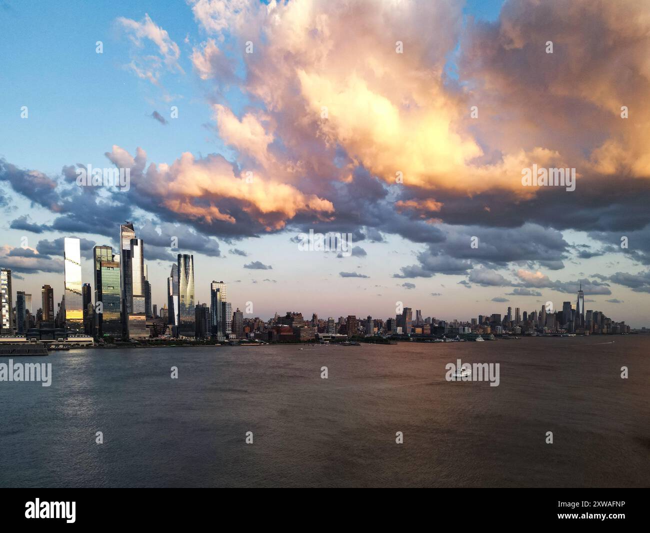 NYC, New York City Skyline with dramatic sky. American Urban ...