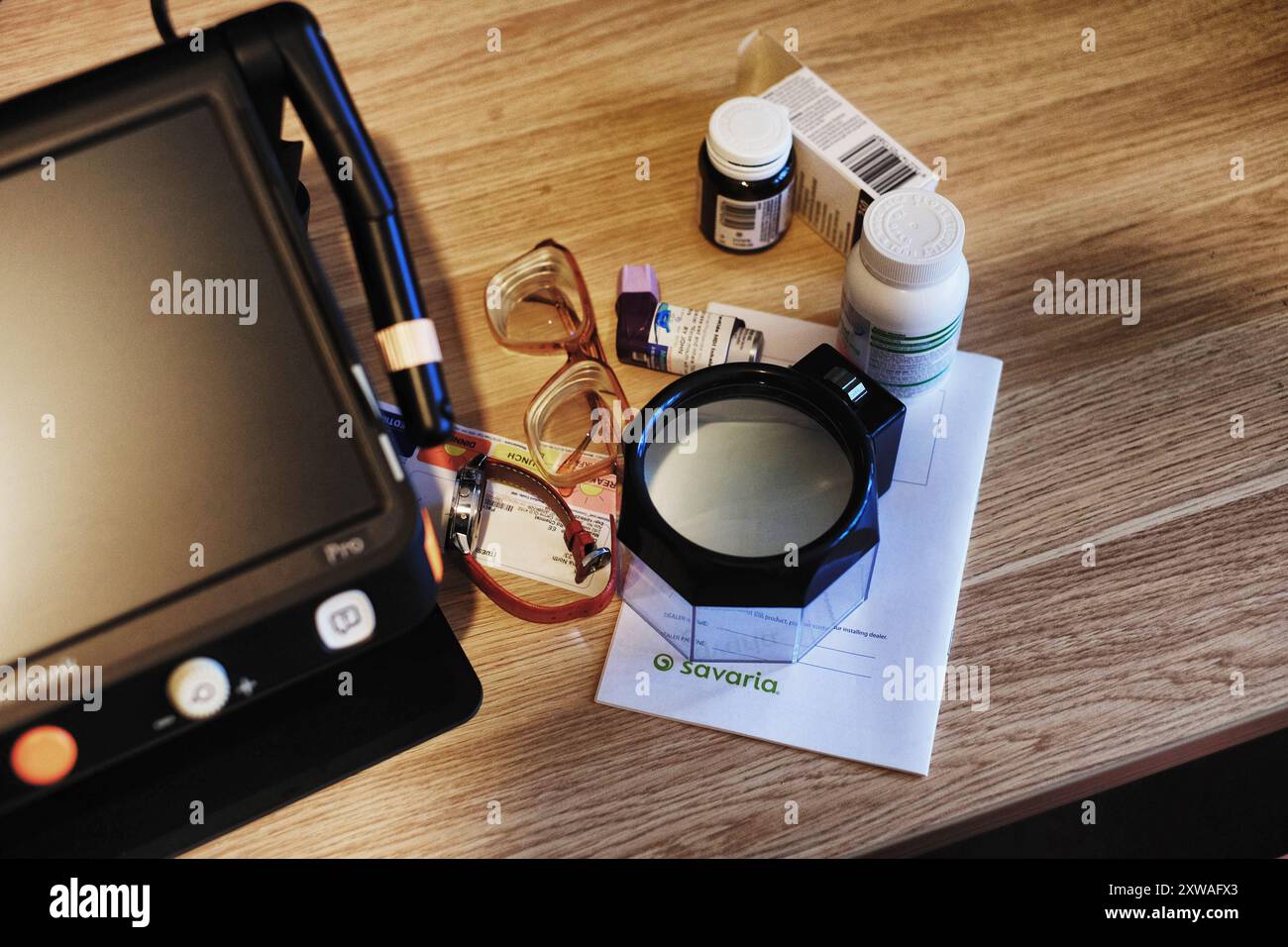 A low vision, video magnifier computer, medications with small print ...