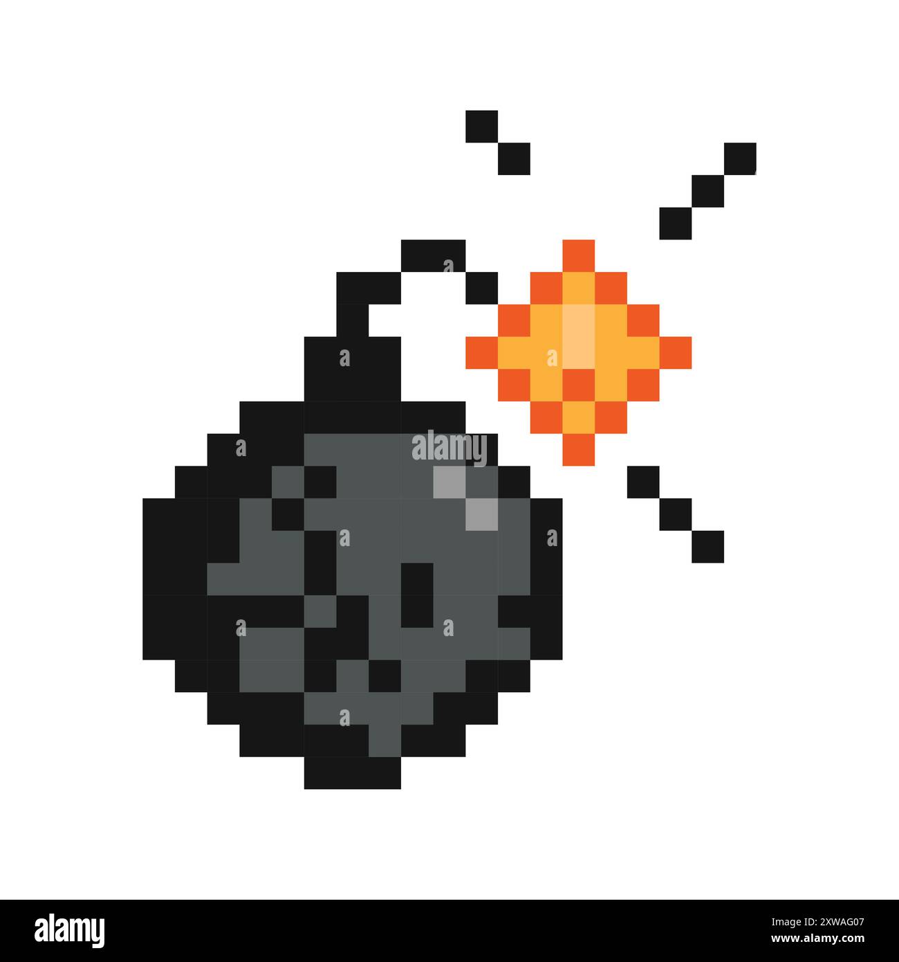 Pixel bomb y2k trendy sticker, design element. Retro game 90 s ...