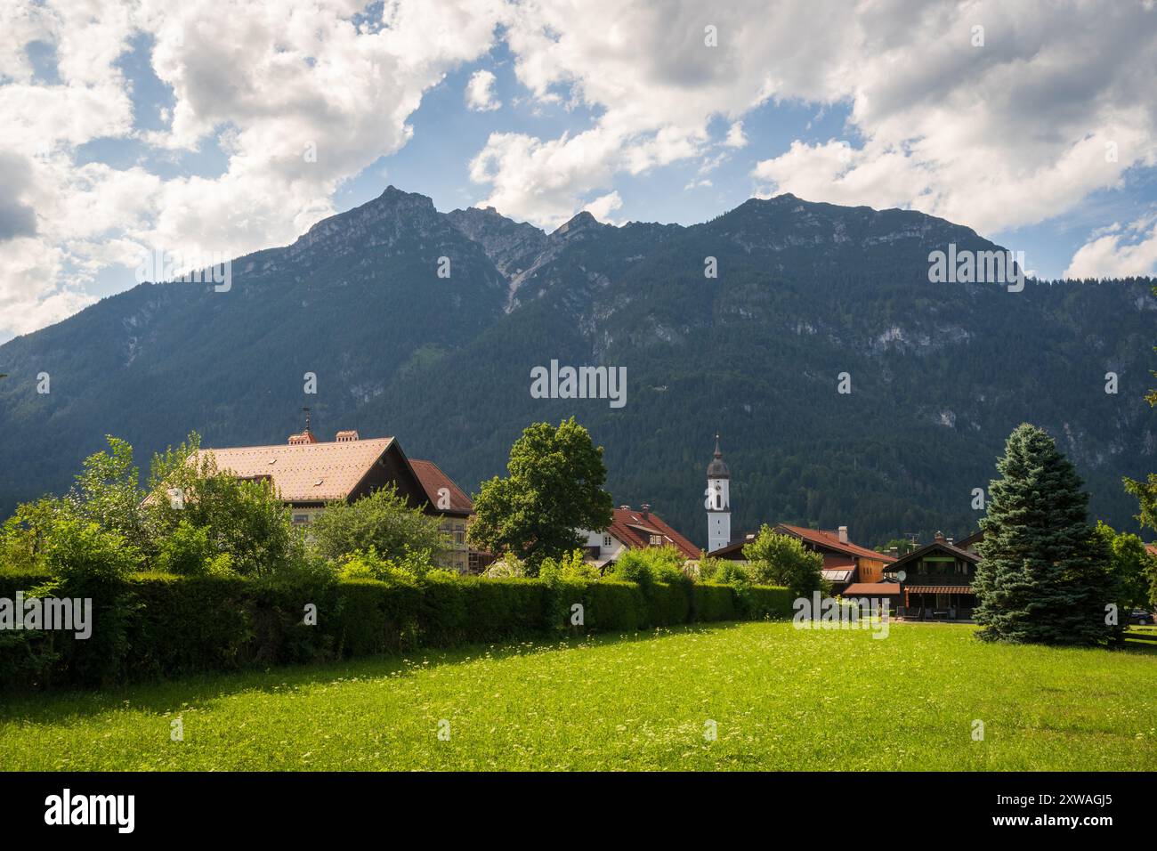 The Garmisch-Partenkirchen in Bavaria, German ski resort and Towns in ...
