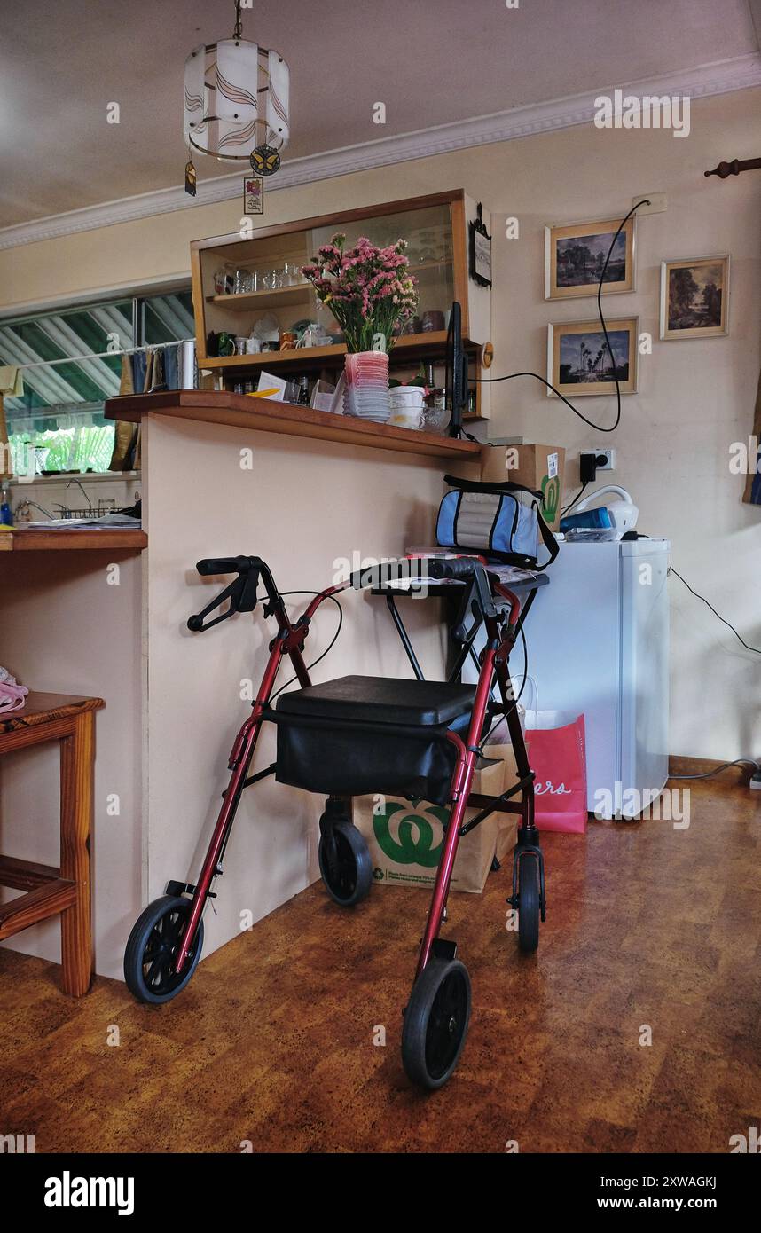A walker in the dining room, ageing parents living in their own home ...