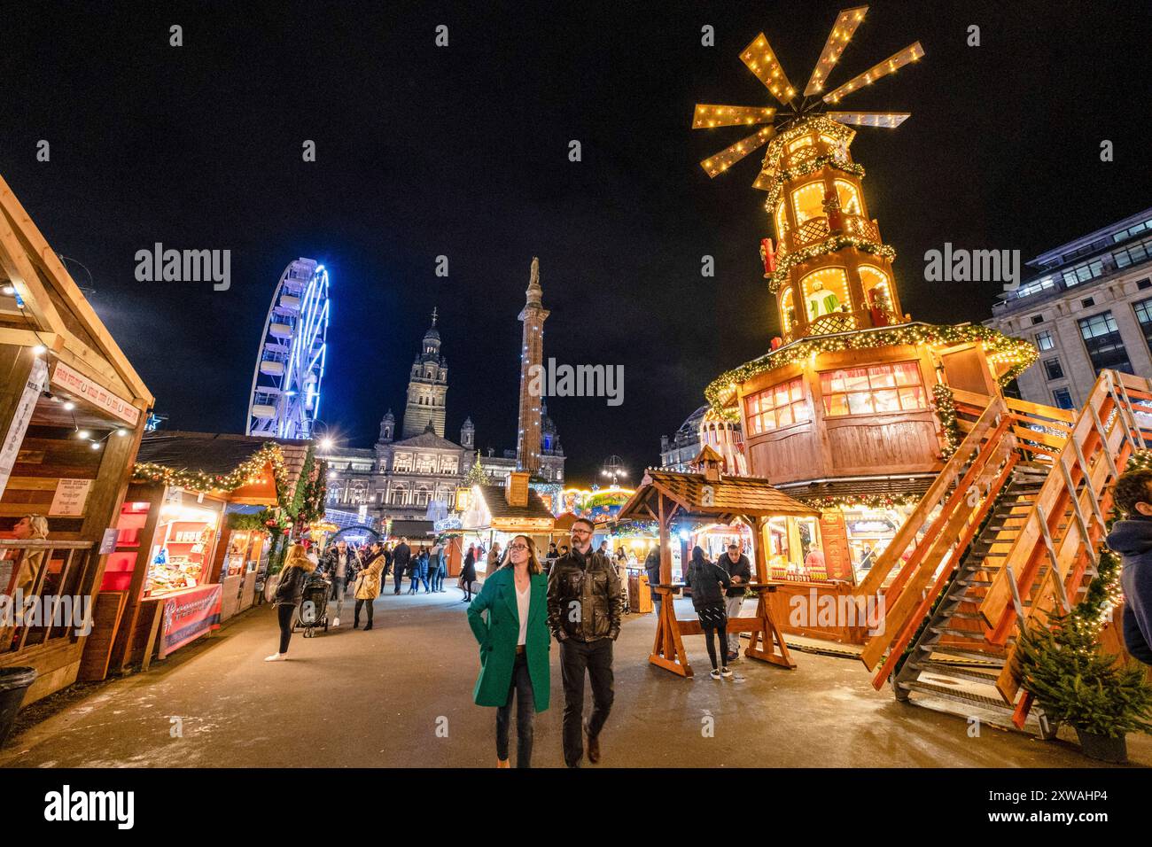 George Square Christmas Market, Glasgow, Lowlands, UK Stock Photo - Alamy