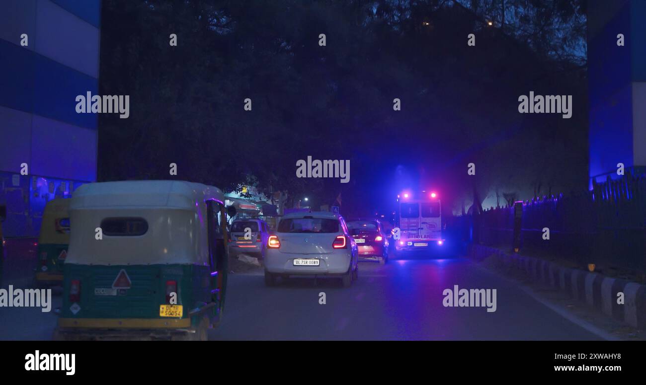 New Delhi, Delhi, India. 911 Emergency Ambulance Reanimation Van Car On ...