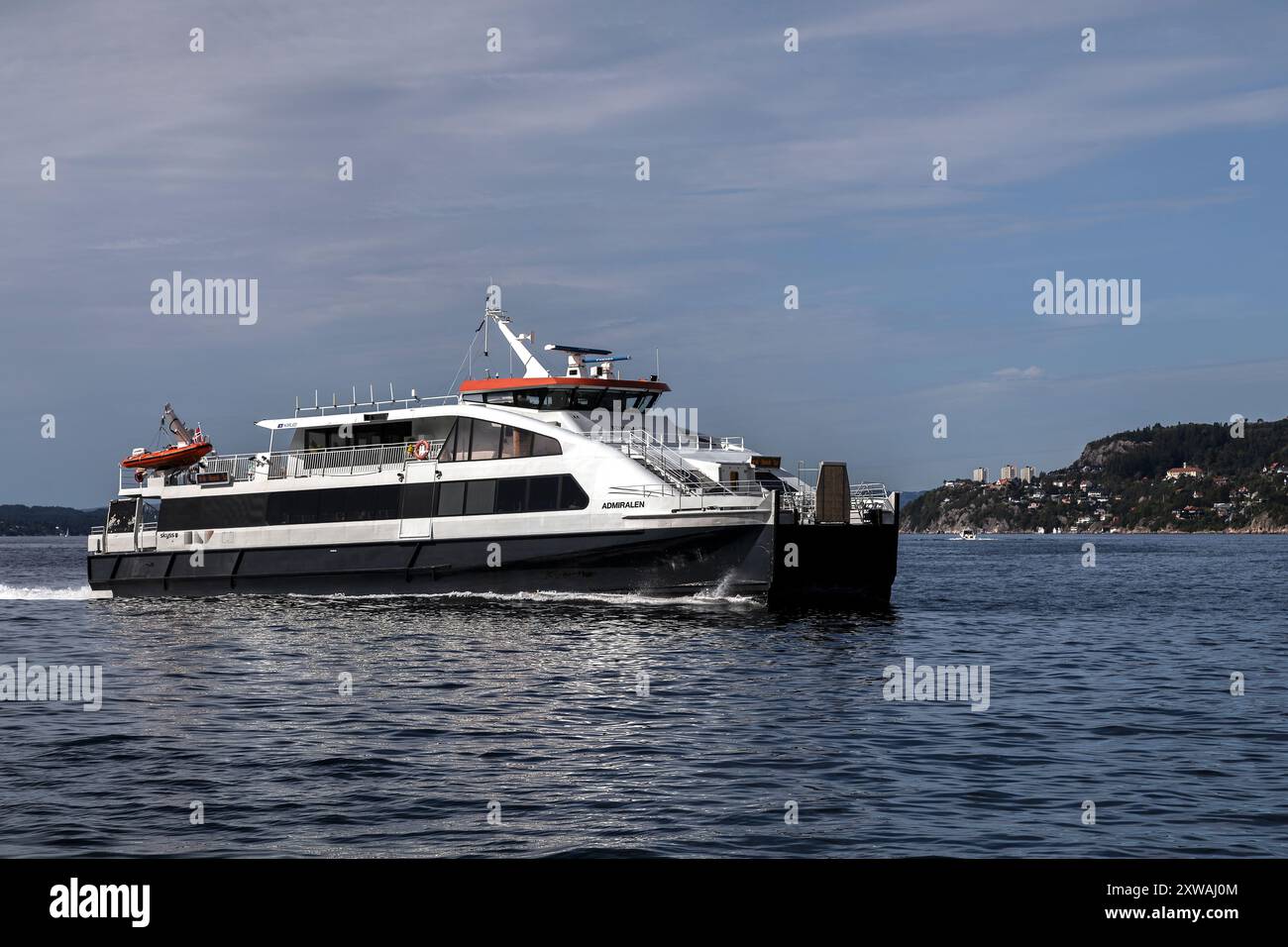 High speed passenger catamaran Admiralen at Byfjorden, arriving at the ...