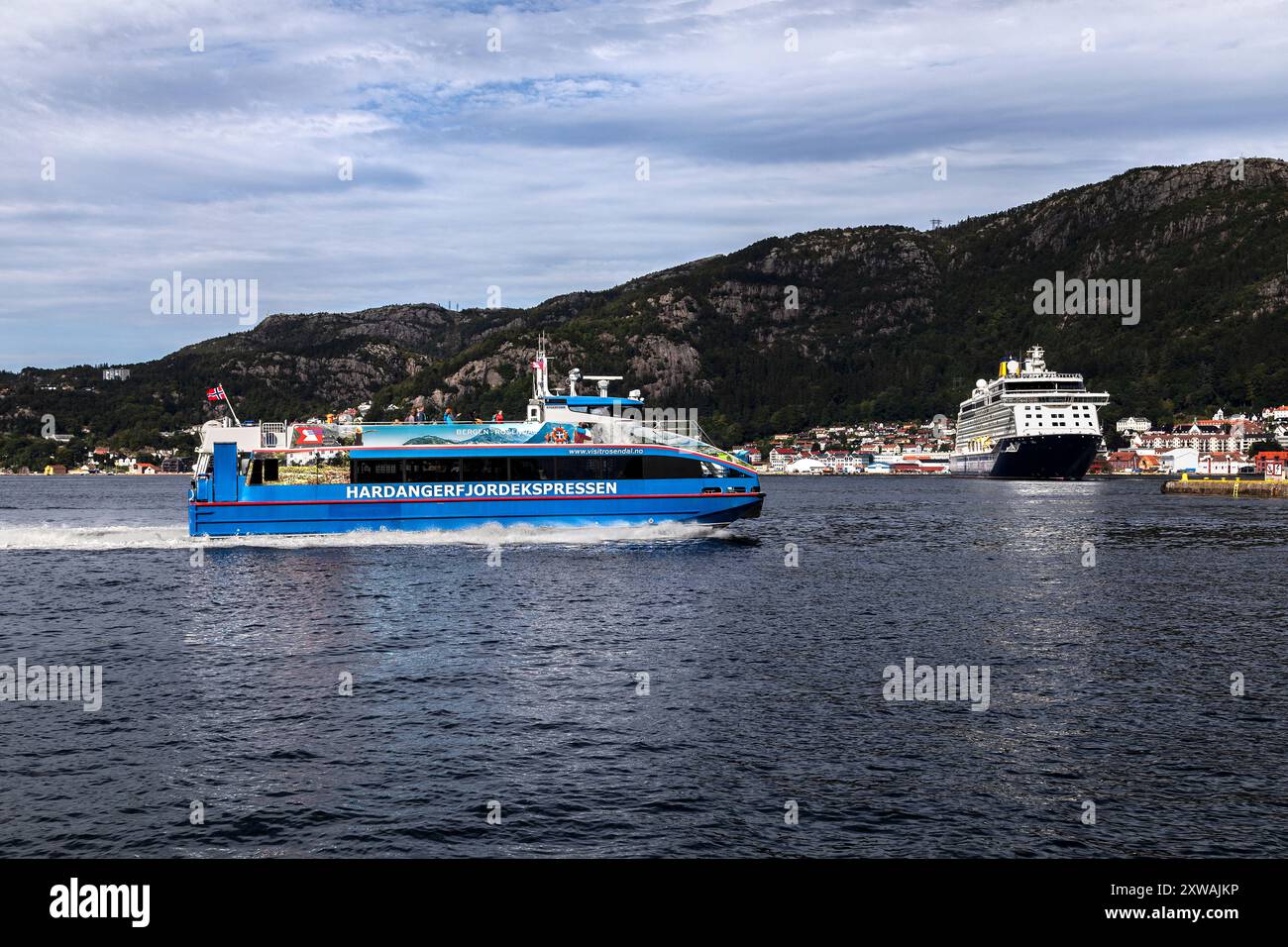 Hardangerfjordekspressen, high speed passenger catamaran Rygerfonn at ...