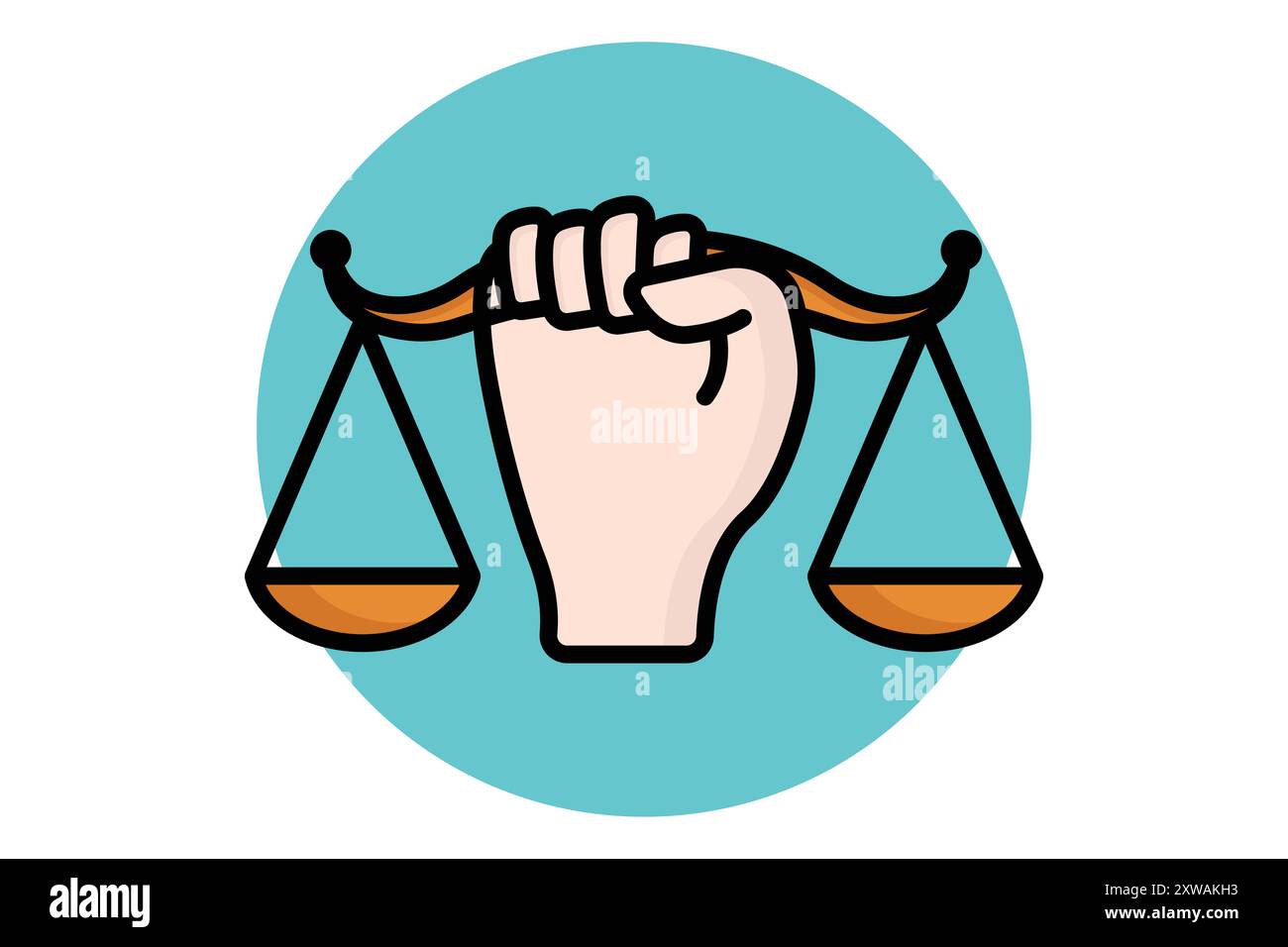 Civil right colored outline icon. icon related to law and justice. law ...
