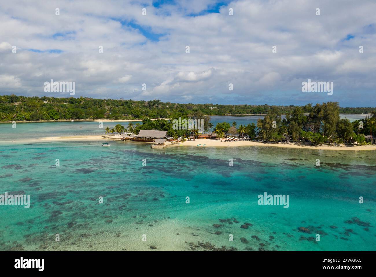 Port Vila, Vanuatu: Aerial view of the Iririki island in the Port Vila ...