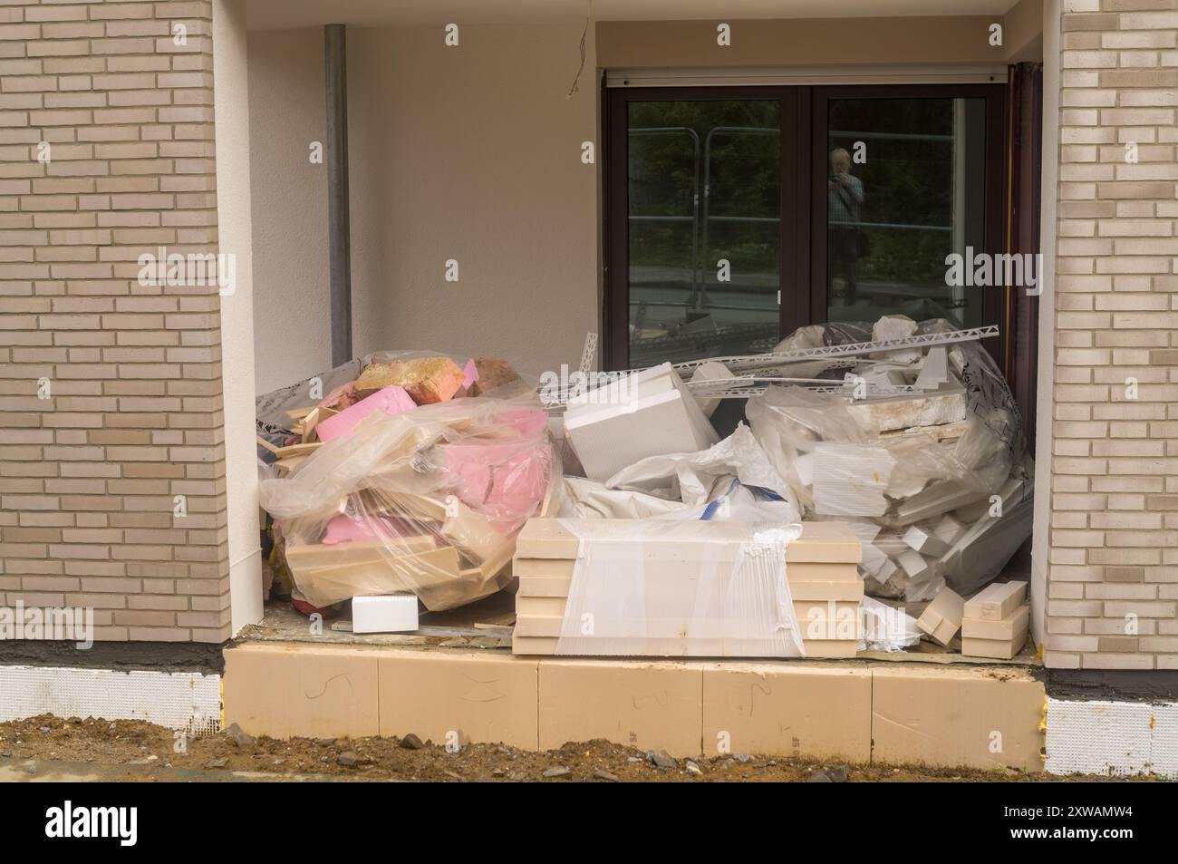 rubbish from a construction site of a residential building Stock Photo ...