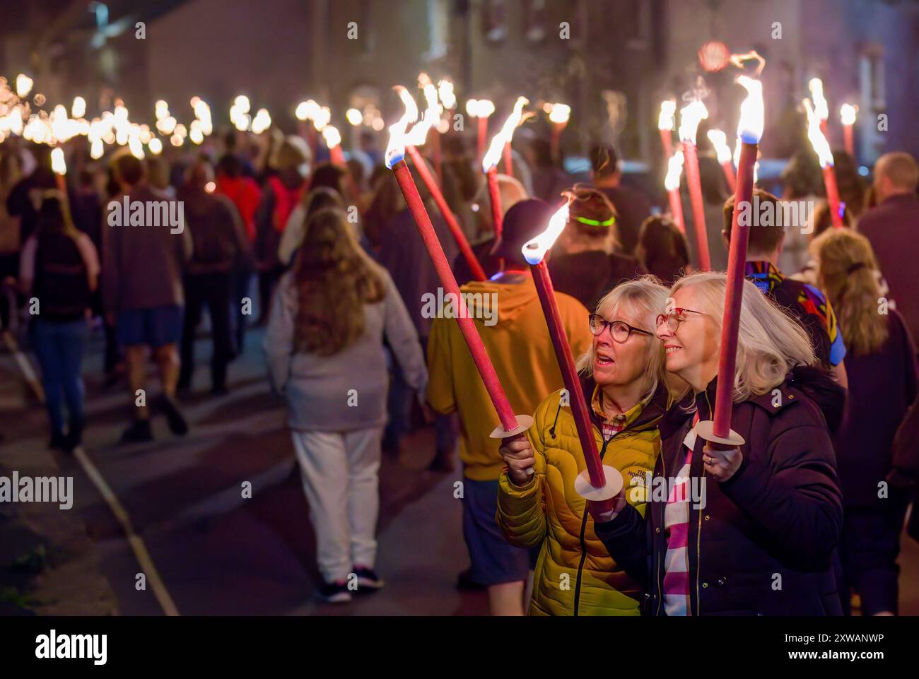 Bridport Torchlight Procession, Bridport, Dorset, UK. 18th Aug, 2024 ...