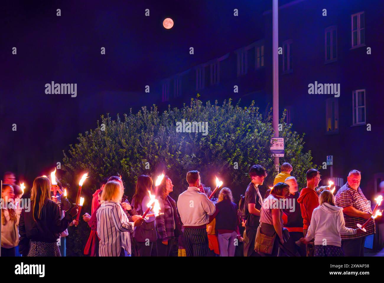 Bridport Torchlight Procession, Bridport, Dorset, UK. 18th Aug, 2024 ...