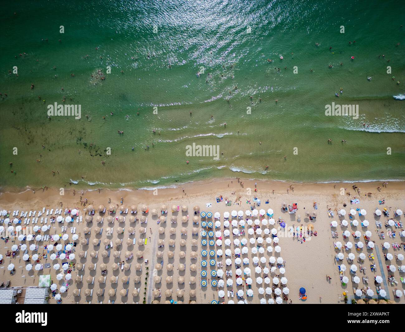 Drone video crowded beach rows hi-res stock photography and images - Alamy