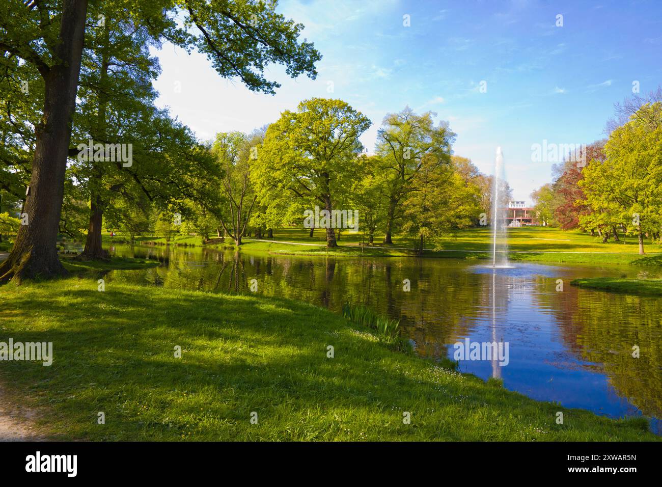 Kurpark Public Park in summer, Bad Homburg city, Germany Stock Photo ...